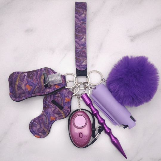 Safety Vixens - Purple Swirl Safety Keychain